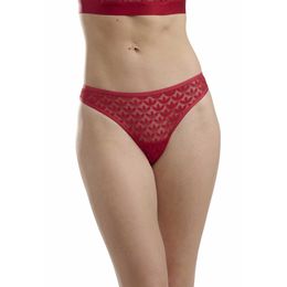 String adidas originals, Damen, Gr. XS, 500, rot, Spitze, Obermaterial: 78% Polyamid, 22% Elasthan, gemustert, leicht transparent, unifarben, figurbetont, Unterhosen String, mit transparenter Logo-Spitze