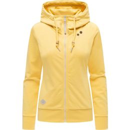 Sweatjacke Ragwear "Kapuzensweatjacke Paya Intl.", Damen, Gr. S, gelb (banana26), Obermaterial: 50% Baumwolle CO. 50% Polyester PES., Sweatjacken Sweatjacke