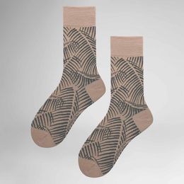 Socken Hudson "Socke Palm", Damen, Gr. 43-46, grau (beach sand 0569), Obermaterial: 53% Polyamid PA. 45% Baumwolle CO. 2% Elasthan EL., Socken Socken