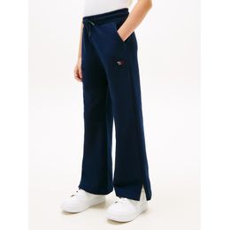 Jogginghose Tommy Hilfiger "STAR SWEATPANT", Jungen, Gr. 12 (152), N-Gr, schwarz night navy, Sweatware, Obermaterial: 68% Baumwolle, 32% Polyester, unifarben, loose fit lang, Hosen Jogginghose, Kinder bis 16 Jahre, mit Strass-Label, loose fit