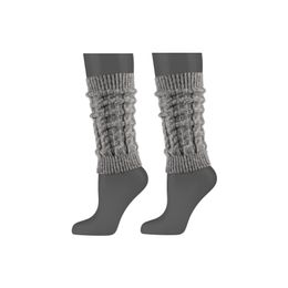 Stulpensocken Camano "warm & cozy", Damen, grau (light grau melange), Polyacryl, Polyamid, meliert, Socken Stulpensocken, mit elastischem Bund