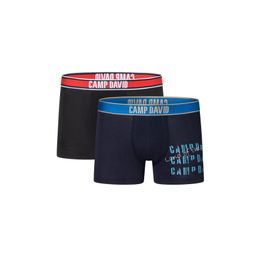 Boxershorts CAMP DAVID "casual", Herren, Gr. L, night sky mix, Obermaterial: 95% Baumwolle, 5% Elasthan, Unterhosen Boxershorts, mit elastischem Bund