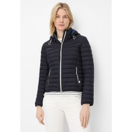 Fuchs & Schmitt Steppjacke FUCHS SCHMITT, Damen, Gr. 48, marine, Web, Obermaterial: 100% Polyamid, unifarben, regular fit normal, hoch geschlossener Ausschnitt, eingefasste Kante, Jacken Steppjacke, abnehmbare Kapuze, Regular Fit, 2-Wegerei&szlig;verschluss