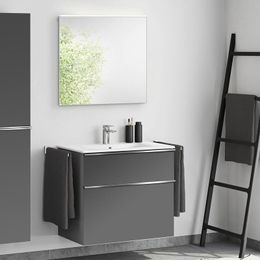 Duravit ME by Starck Waschtisch, evineo ineo4 Unterschrank B: 83 cm, mit Griff, mit Spiegel,, 233683AC00+BE0266AN+BEA010MI,