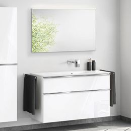 Duravit ME by Starck Waschtisch, evineo ineo4 Unterschrank B: 123 cm, mit Griff, mit Spiegel,, 233612AA60+BE0268WH+BEA012MI,