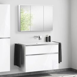 Duravit ME by Starck Waschtisch, evineo ineo4 Unterschrank B: 103 cm, mit Griff, mit Spiegelschrank,, 233610AC60+BE0267WH+BEA003MI,