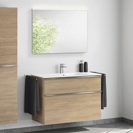 Duravit ME by Starck Waschtisch, evineo ineo4 Unterschrank B: 103 cm, mit Griff, mit Spiegel,, 233610AA00+BE0267OA+BEA011MI,