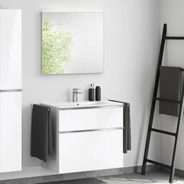 Duravit ME by Starck Waschtisch, evineo ineo4 Unterschrank B: 83 cm, mit Griff, mit Spiegel,, 233683AA00+BE0266WH+BEA010MI,