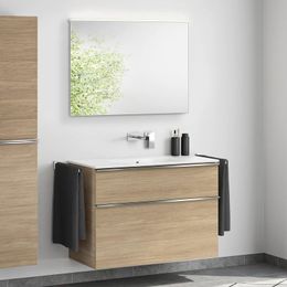 Duravit ME by Starck Waschtisch, evineo ineo4 Unterschrank B: 103 cm, mit Griff, mit Spiegel,, 233610AC60+BE0267OA+BEA011MI,