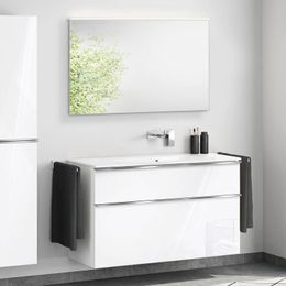 Duravit ME by Starck Waschtisch, evineo ineo4 Unterschrank B: 123 cm, mit Griff, mit Spiegel,, 233612AC60+BE0268WH+BEA012MI,