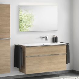 Duravit ME by Starck Waschtisch, evineo ineo4 Unterschrank B: 123 cm, mit Griff, mit Spiegel,, 233612AA60+BE0268OA+BEA012MI,