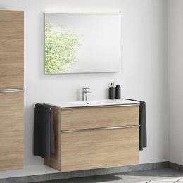 Duravit ME by Starck Waschtisch, evineo ineo4 Unterschrank B: 103 cm, mit Griff, mit Spiegel,, 233610AC00+BE0267OA+BEA011MI,