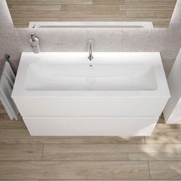 Duravit ME by Starck Waschtisch, evineo ineo5 evo Unterschrank B: 121 cm, 2 Ausz&uuml;ge, mit Griffmulde,, 236112AC00+BE0716WM,