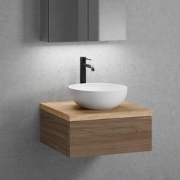 neoro n50 Unterschrank B: 60 cm mit 1 Auszug, Waschtisch &Oslash; 45 cm wei&szlig; matt,, BN0106WM+BN0411WL+BN0401W1,
