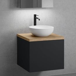 neoro n50 Unterschrank B: 60 cm mit 1 Auszug, Waschtisch &Oslash; 45 cm wei&szlig; matt,, BN0106WM+BN0431BM+BN0401W1,