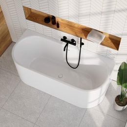evineo ineo3 Vorwand-Badewanne mit Schlitz&uuml;berlauf L: 170 B: 75 H: 60 cm, BE4088WH,