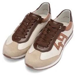Sneaker Ara "PORTOFINO", Herren, Gr. 41, beige, braun, Glattleder, Veloursleder, Schuhe Sneaker, Freizeitschuh, Halbschuh, Schn&uuml;rschuh in Bequemweite G 1/2 (= weit)