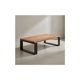 KADIMA DESIGN Industrial Couchtisch, Holz und Metall, 115x60 cm, Einzigartige Holzmaserung.