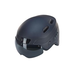 Prophete Smart Helm INMOLD, Full-HD Kamera, Bluetooth 4.0, Blinker, LED, Farbe: schwarz 55-58cm