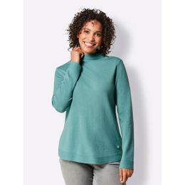 CREATION L PREMIUM Wit Damen Kaschmirpullover mit Kelchkragen, jade, Gr&ouml;&szlig;e 40
