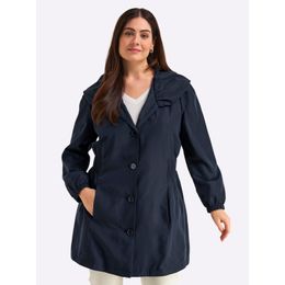 sheego Damen Jacke mit volumin&ouml;sem Kragen, tiefblau, Gr&ouml;&szlig;e 56