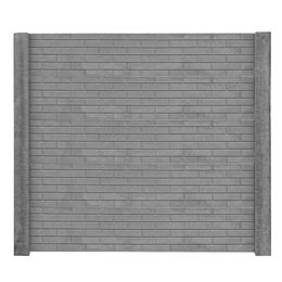 Beckers Betonzaun Betonzaunplatte Standard Stein Glatt 200 x 38,5 x 3,5 cm hohe Stabilit&auml;t, komplett Blickdicht, Grau