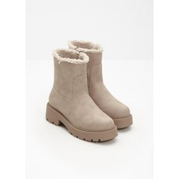 bonprix Gef&uuml;tterte Boots, beige, Gr.42, Winterlicher Boot mit Warmfutter