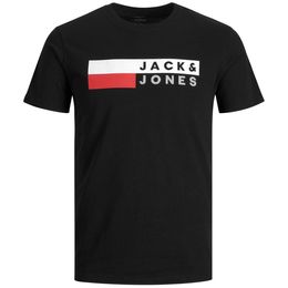 Jack & Jones Gro&szlig;e Gr&ouml;&szlig;en Jack&Jones T-Shirt mit Label-Print Farbe schwarz Gr&ouml;&szlig;e: 3XL