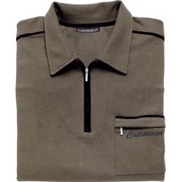 Catamaran Herren Langarm-Poloshirt schilf, Gr&ouml;&szlig;e 64/66