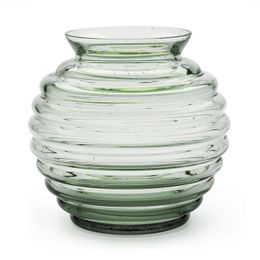 Farbglash&uuml;tte Lauscha Vase Th&uuml;ringer Waldglas Kugelform
