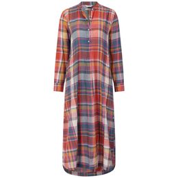 Moismont Damenkleid lang kariert S Rot-Blau