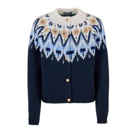 Junghans 1954 Couture-Norweger-Cardigan, 36 - Navy/Multicolor, aus Wolle