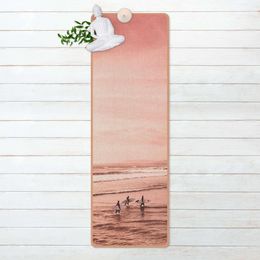 Bilderwelten Yogamatte Kork Motiv rosa Strand Sportmatte - Feierabend - Meerblick rutschfest