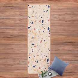 Bilderwelten Yogamatte Kork modern beige Training Mosaik - Detailliertes Terrazzo Muster Padova - Gymnastik rutschfest