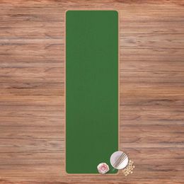 Bilderwelten Yogamatte Kork Unifarben gr&uuml;n Training Sportmatte - Colour Dark Green - Gymnastik rutschfest