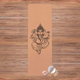 Bilderwelten Yogamatte Kork Orientalisch schwarz Spirituell Sportmatte - Ganesha - Meditation rutschfest