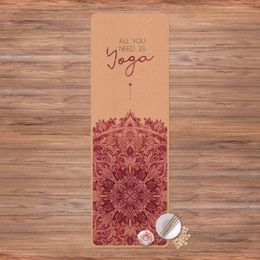 Bilderwelten Yogamatte Kork Illustration rot Spr&uuml;che Aquarell - Spruch All you need is Yoga Rot - Mandala rutschfest