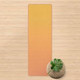 Bilderwelten Yogamatte Kork Illustration gelb Training Sportmatte - Farbverlauf Orange - Gymnastik rutschfest
