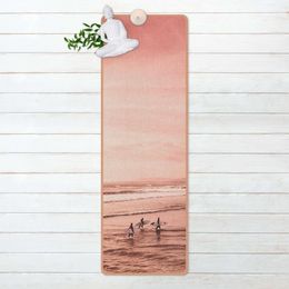 Bilderwelten Yogamatte Kork Motiv rosa Strand Sportmatte - Feierabend - Meerblick rutschfest