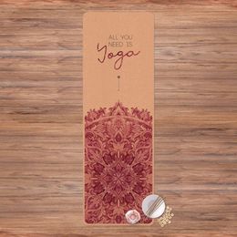 Bilderwelten Yogamatte Kork Illustration rot Spr&uuml;che Aquarell - Spruch All you need is Yoga Rot - Mandala rutschfest