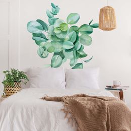 Bilderwelten Wandtattoo Tropisch Aquarell gr&uuml;n - Aquarell Eukalyptus Zweige Bouquet XXL - Pflanzen Wohnzimmer Schlafzimmer