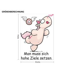 Bilderwelten Wandtattoo Tiere modern selbstklebend Wandaufkleber - NICI - Theodor f&auml;ngt einen Donut - Einhorn Kinderzimmer Baby M&auml;dchen Jungen