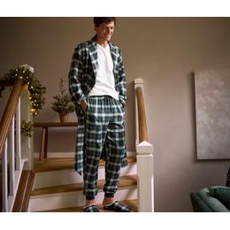 Tchibo - Flanell-Morgenmantel - Herren - Gr. L - dunkelblau