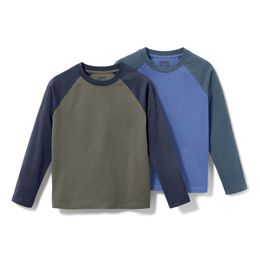 Tchibo - 2 Kinder-Langarmshirts - Kinder - Gr. 134/140 - dunkelblau