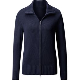 Damen Strickjacke mit 2-Wege-Rei&szlig;verschluss marine, Gr&ouml;&szlig;e 42