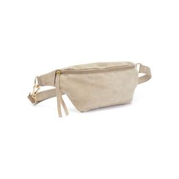 ELBSAND Bauchtasche 'Umh&auml;ngetasche, Ledertasche' beige Gr. f&uuml;r Damen. Mit Logopr&auml;gung