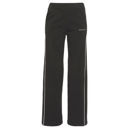 Lascana Loungehose schwarz Gr. 32/34 f&uuml;r Damen. Mit Kontrastdetails, Stickerei. Bequem. Nachhaltig.