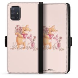 DeinDesign Galaxy A51 Handy Klapph&uuml;lle Handyh&uuml;lle aus Kunst Leder schwarz Flip Case Official Licensed Product Winnie The Pooh Piglet Disney Sideflip mit Lasche