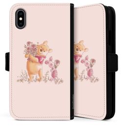 DeinDesign iPhone X Handy Klapph&uuml;lle Handyh&uuml;lle aus Kunst Leder schwarz Flip Case Official Licensed Product Winnie The Pooh Piglet Disney Sideflip mit langer 