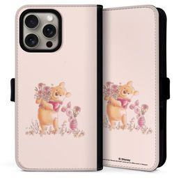DeinDesign iPhone 16 Pro Handy Klapph&uuml;lle Handyh&uuml;lle aus Kunst Leder schwarz Flip Case Official Licensed Product Winnie The Pooh Piglet Disney Sideflip mit 